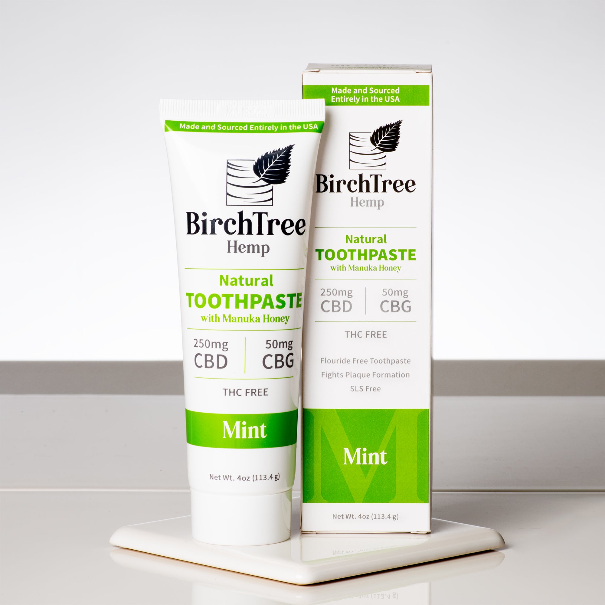 Natural Full Spectrum Hemp Extract Toothpaste - BirchTree Hemp
